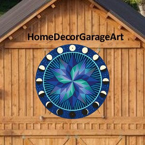 Barn Hex Sign, Pennsylvania Dutch Dahlia Glowing Stars Moon Phases ...