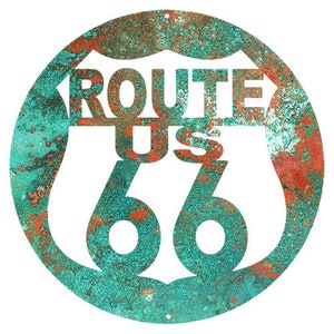 Historic US Route 66 , Laser Cut 18g Steel Metal Sign, 16 X 16, Faux ...