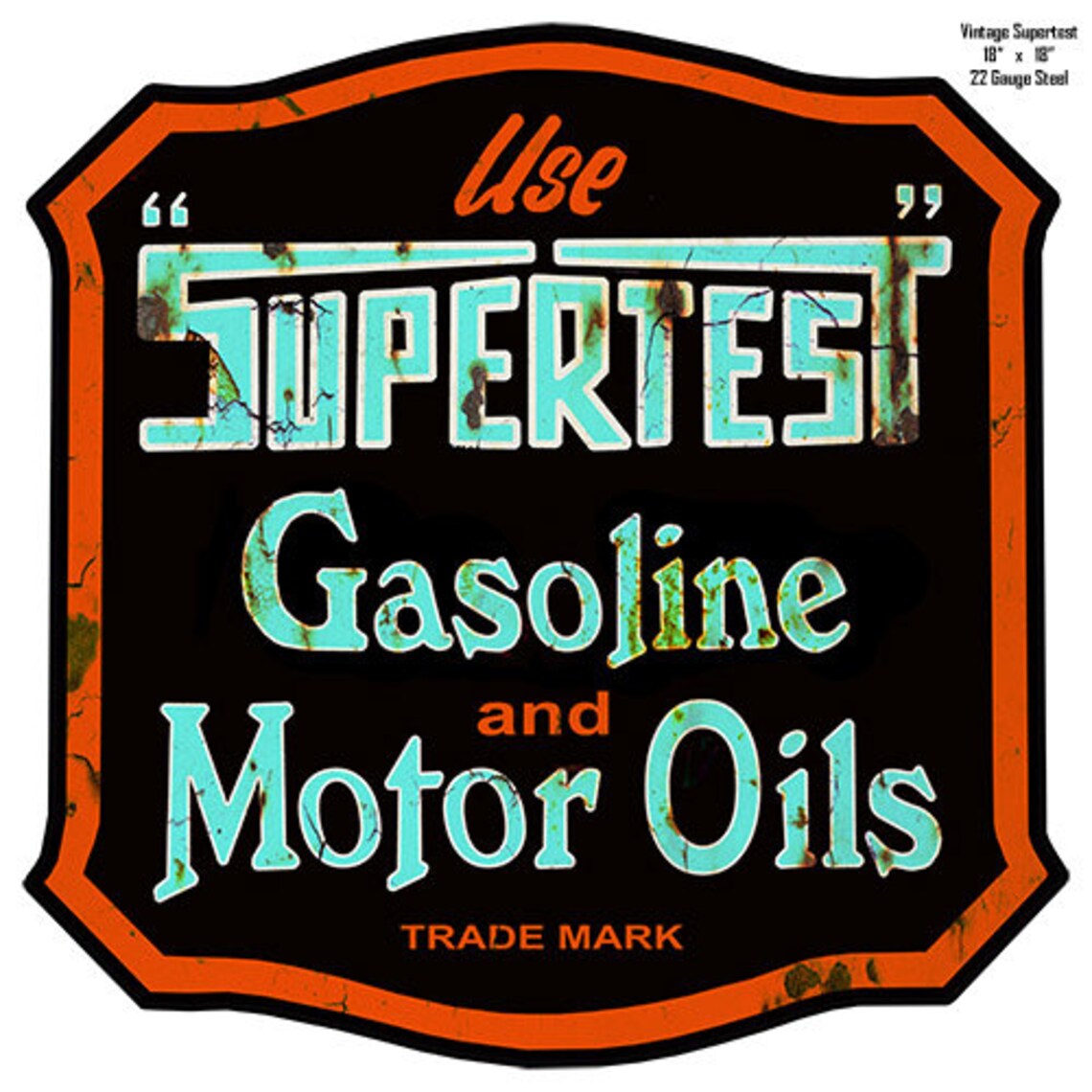 Supertest Gasoline Metal Sign 18 X 18 Inches Vintage Aged OR - Etsy