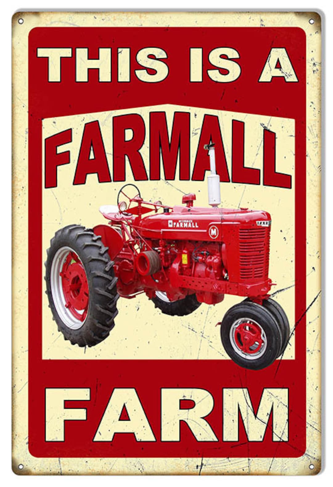 Farmall Farm, 12 X 18 Inch Metal Sign, Vintage Style Retro Farm ...
