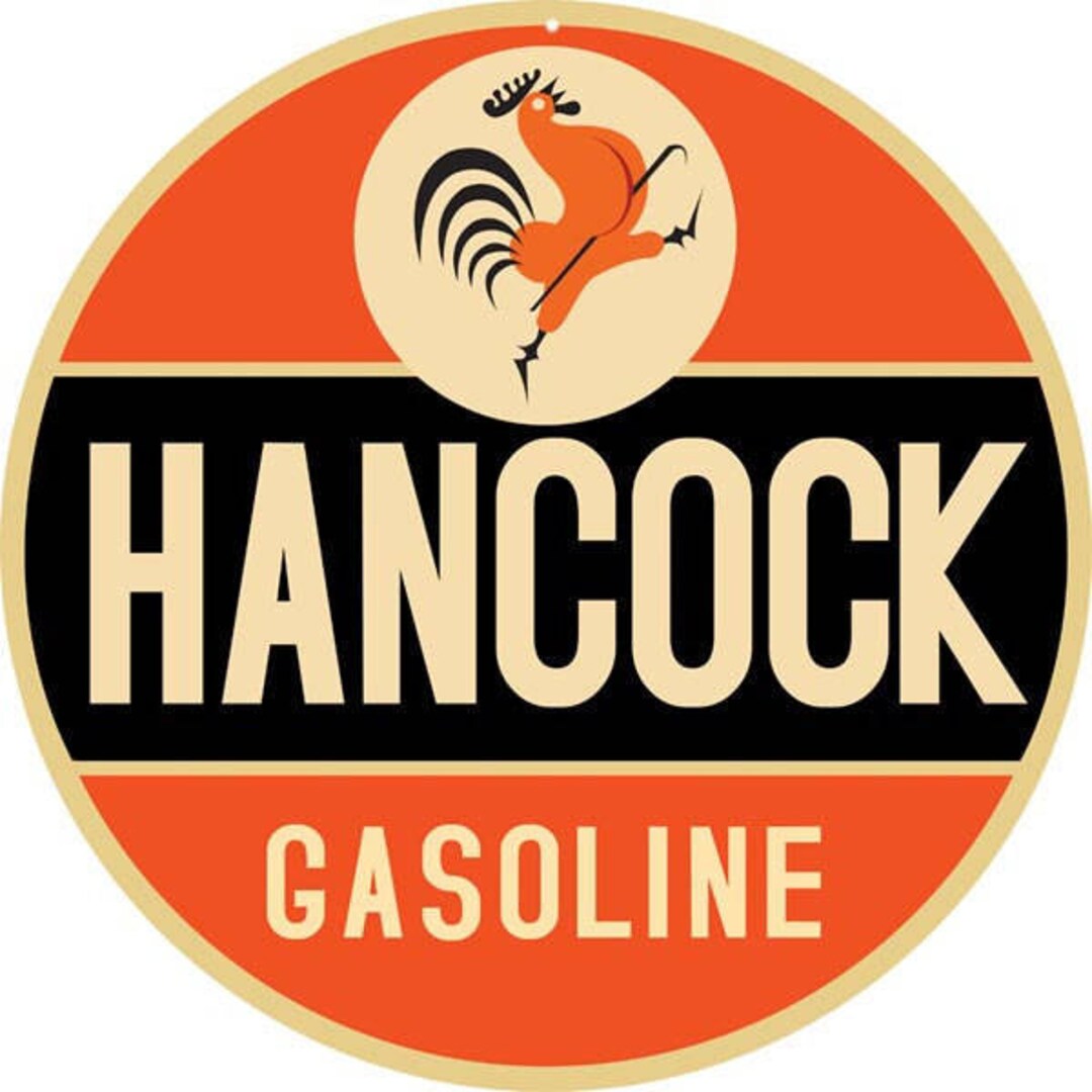Hancock Gasoline Motor Oil, Aluminum Metal Sign, 3 Sizes Available, USA ...