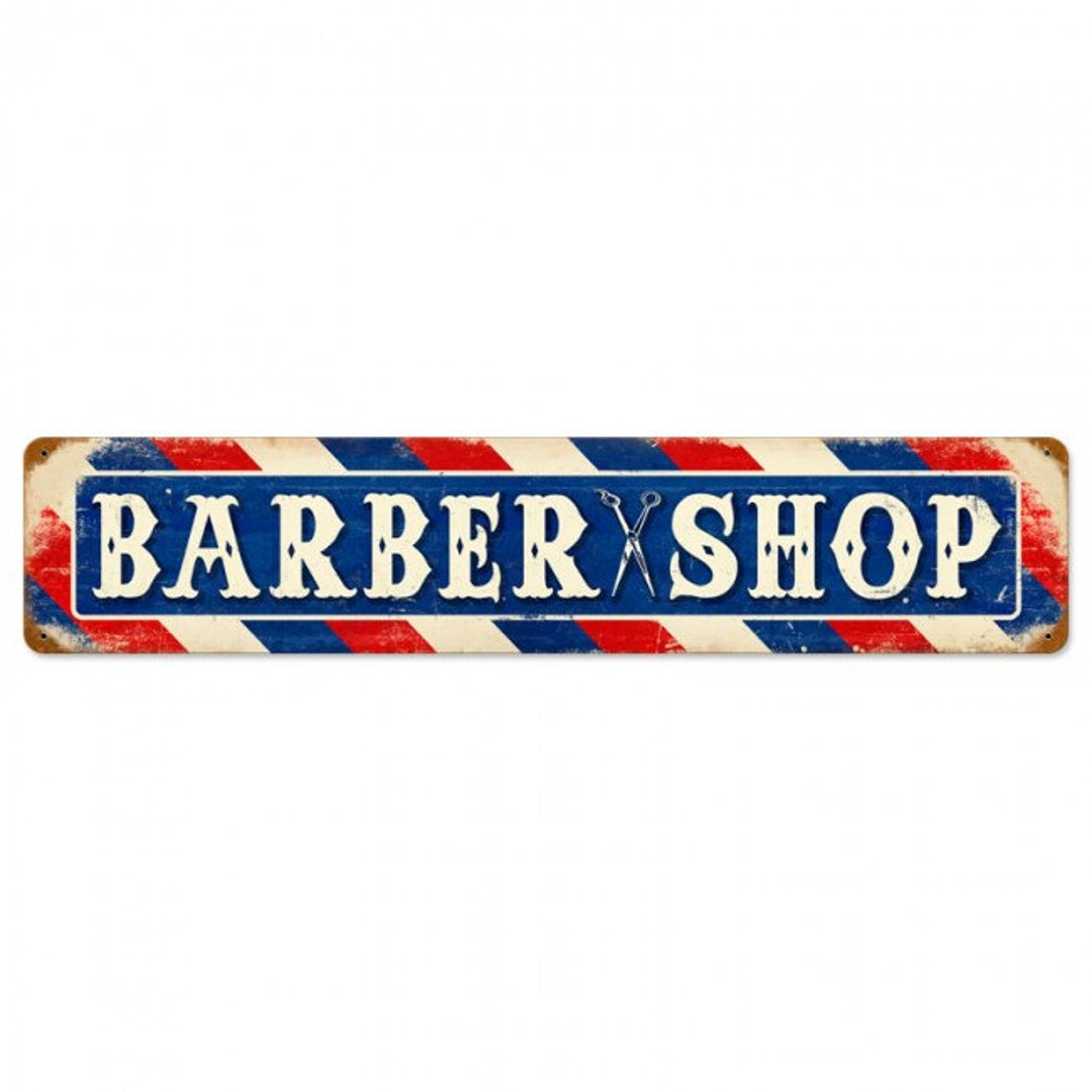 Barber Shop Metal Sign, 28 X 6 Inches, Vintage Style Advertising, Home ...