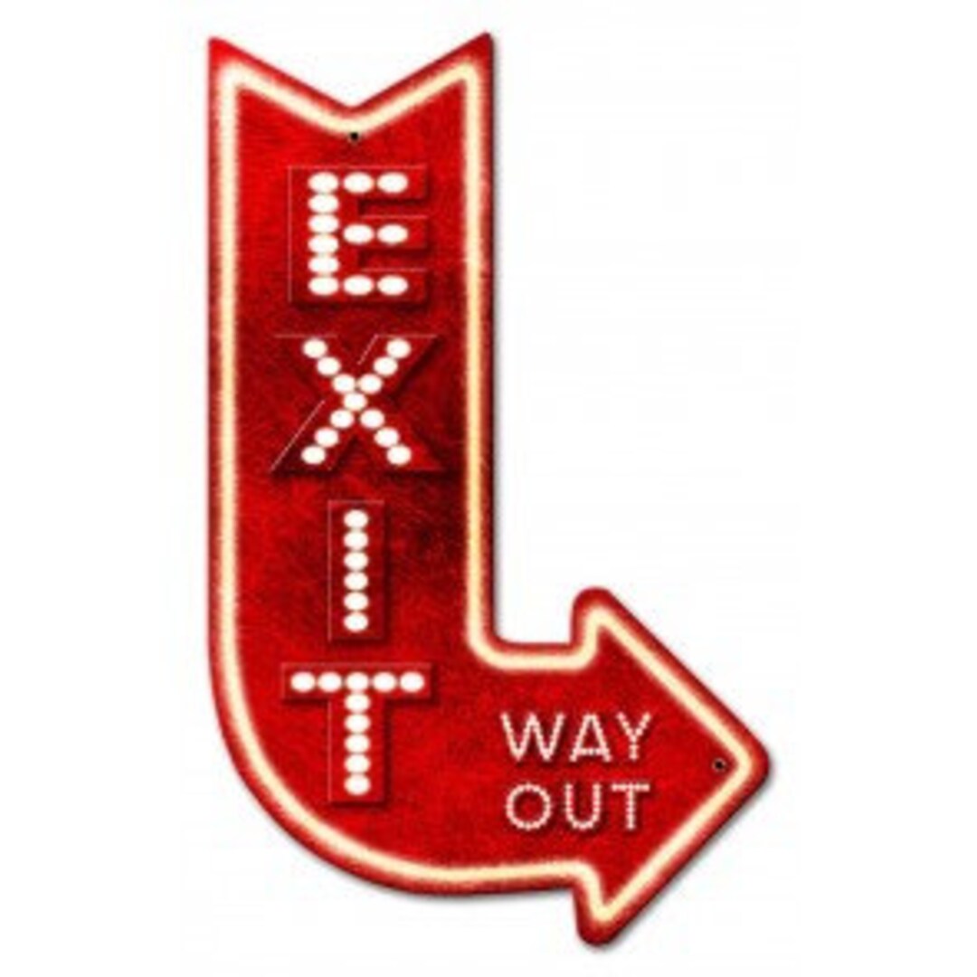 EXIT Right Arrow 3-D Marque Metal Sign, NOT a Lighted Sign, Vintage ...