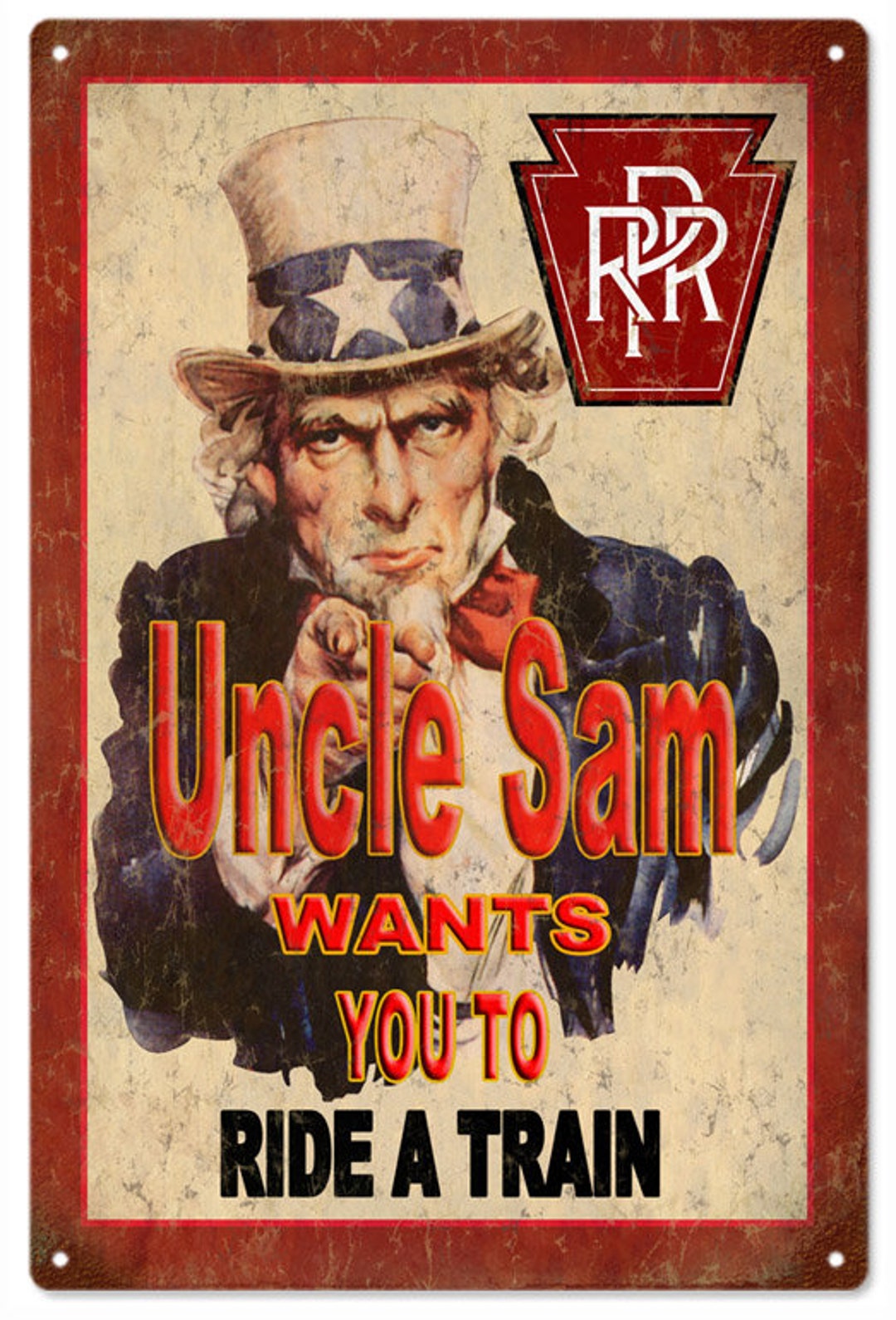 Uncle Sam Pennsylvania Railroad Sign, 12 X 18 Metal Sign, USA Made ...