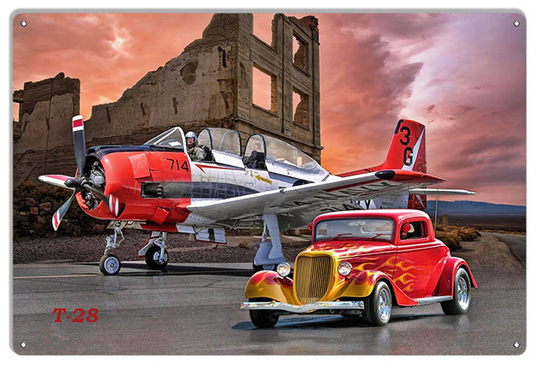 T28 and A Rat Rod Metal Sign by Artist Bob Kramer 12x 18, USA Made ...