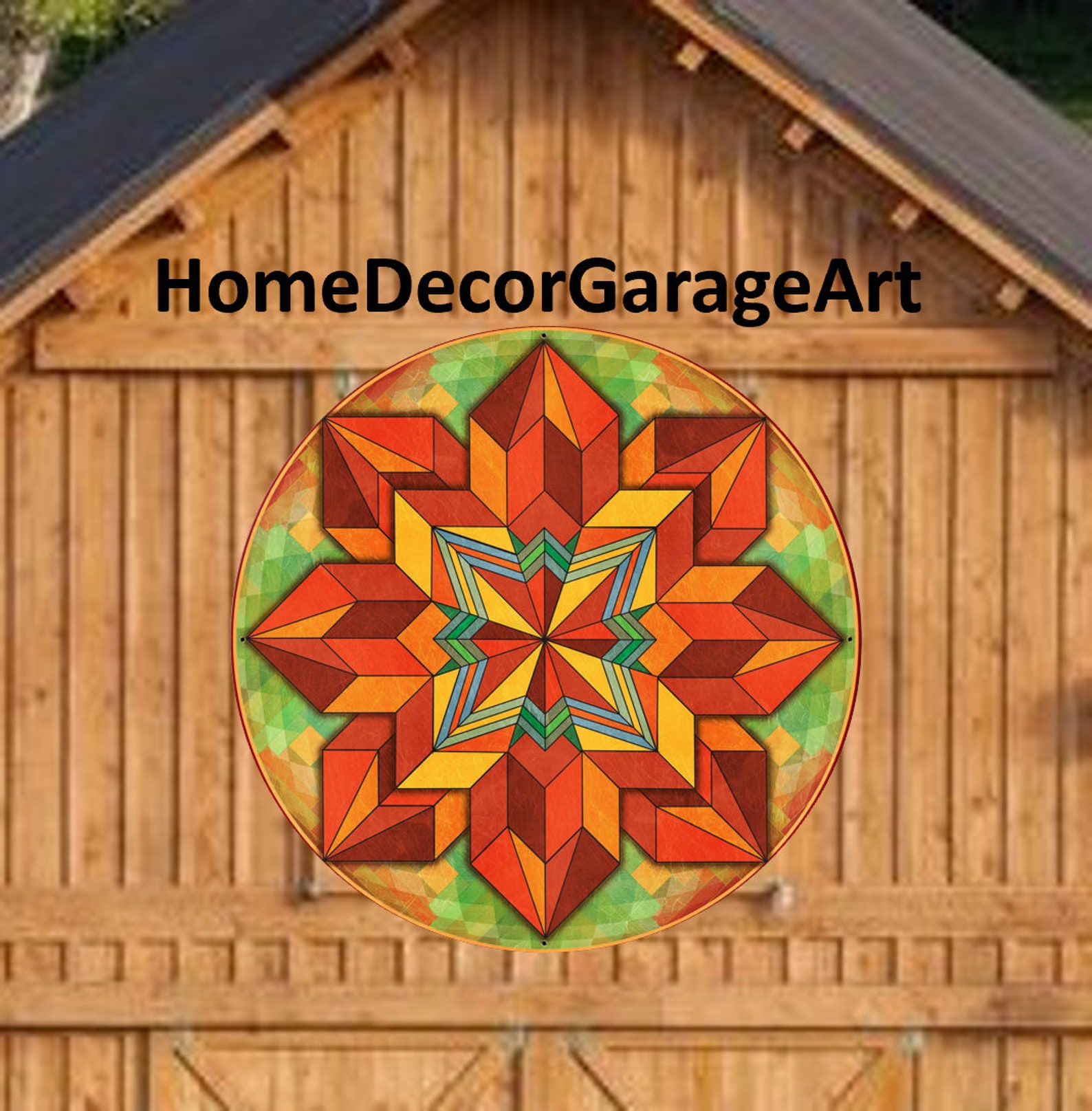Barn Quilt Sign Geometric Round Metal UV Protection 6 - Etsy