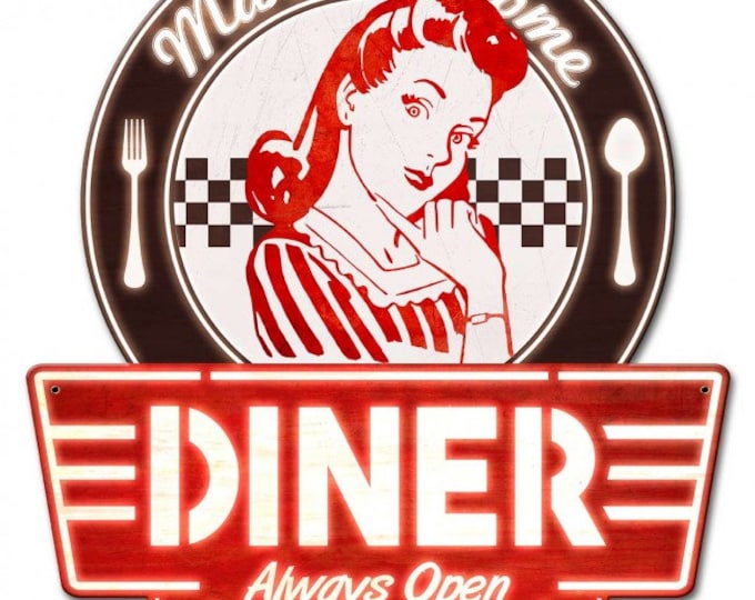 Personalized Home Diner Sign, Metal Wall Art Sign, Wall Decor, American ...