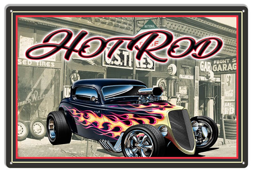 Hot Rod Classic Metal Sign 2 Sizes USA Made Vintage Style - Etsy