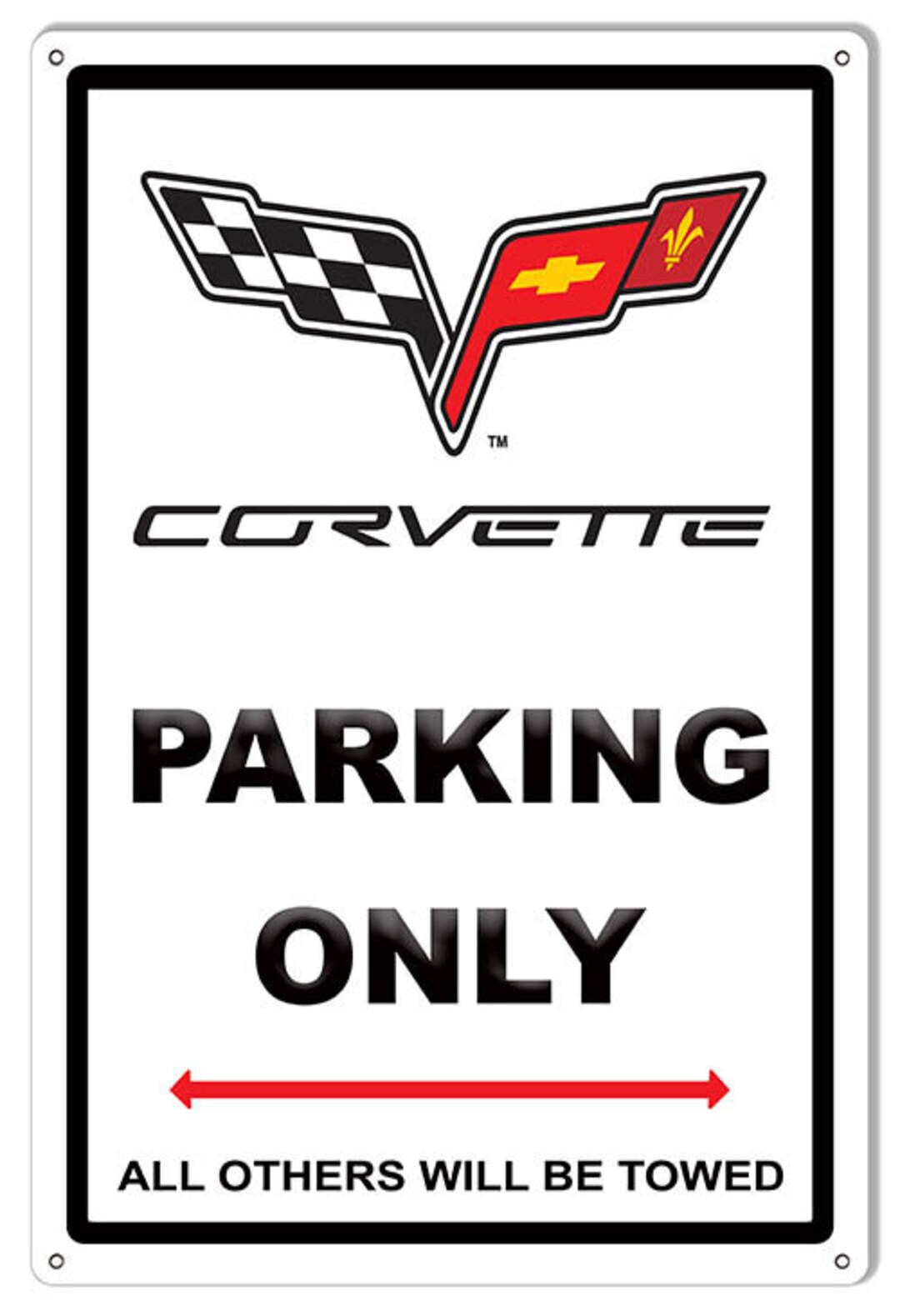 Corvette Parking Only, 18 X 12 Inch, USA Made Vintage Style Retro ...