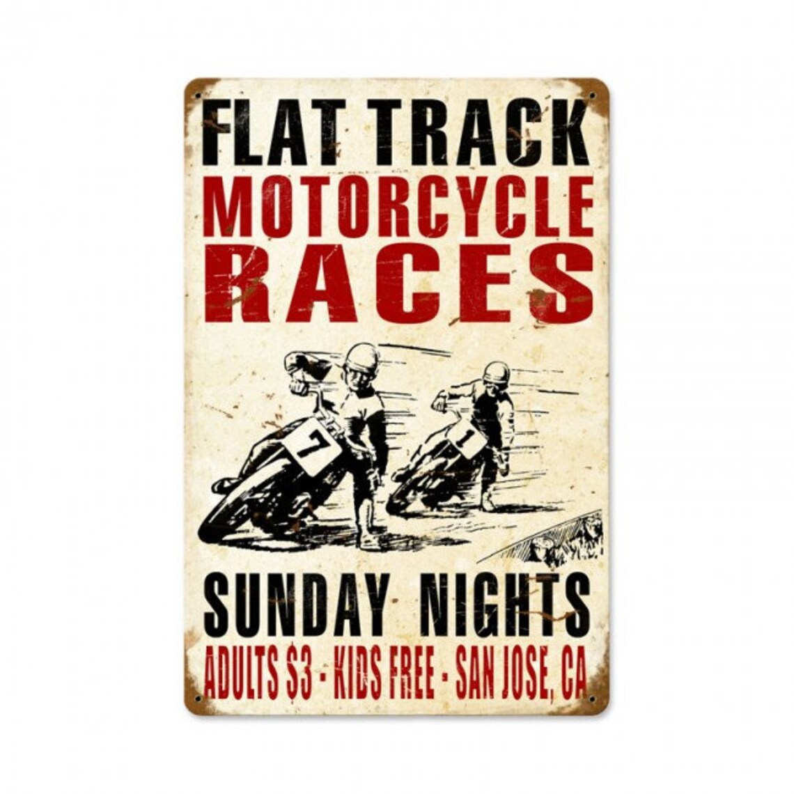 Flat Track Motorcycle Race Advertising Metal Sign Vintage - Etsy