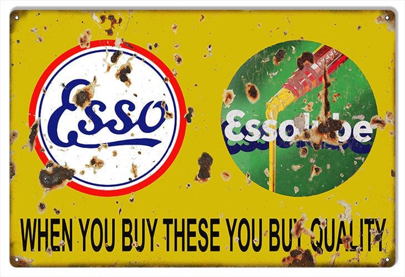 Esso Essolube Motor Oil Sign Vintage Aged Style 2 Sizes 22 - Etsy