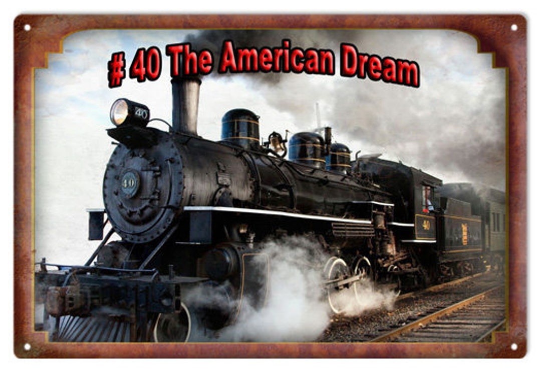 Number 40 the American Dream Railroad Sign, Aged Style Aluminum Metal ...