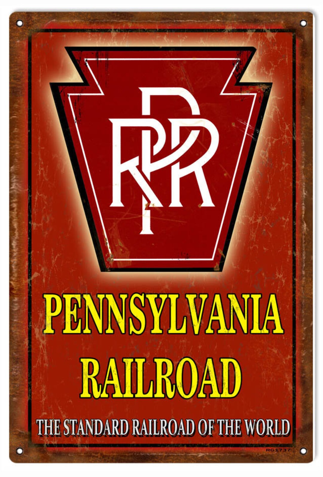 PRR Pennsylvania Railroad 12 X 18 Inch Sign, Aged Style Aluminum Metal ...