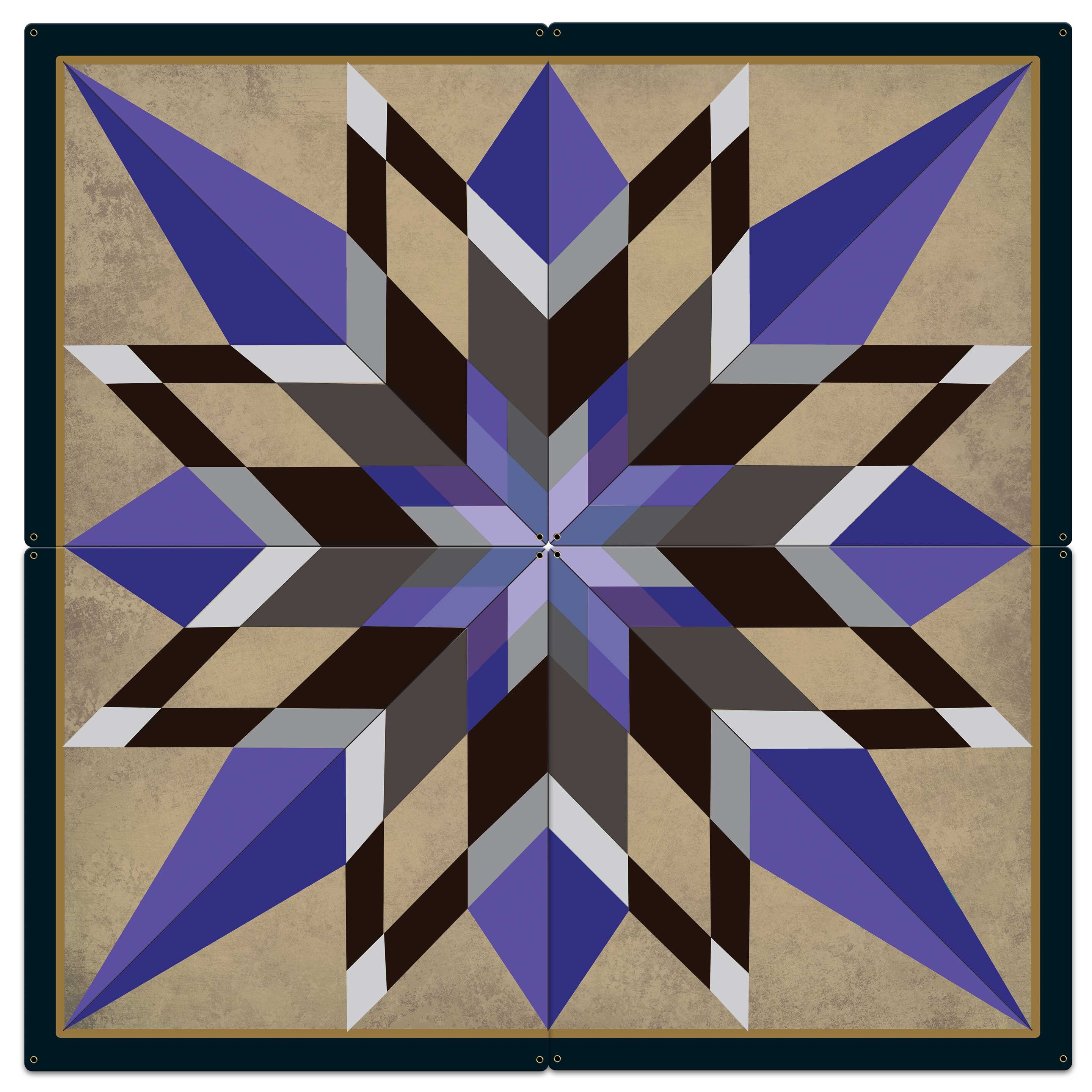 Barn Quilt Sixteen Point Star Purple Square Metal Sign With - Etsy