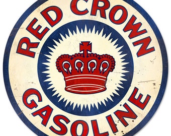Red Crown Gasoline Sign - Etsy