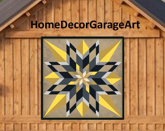 Barn Quilt Sixteen Point Star Square Metal Sign With UV | Etsy