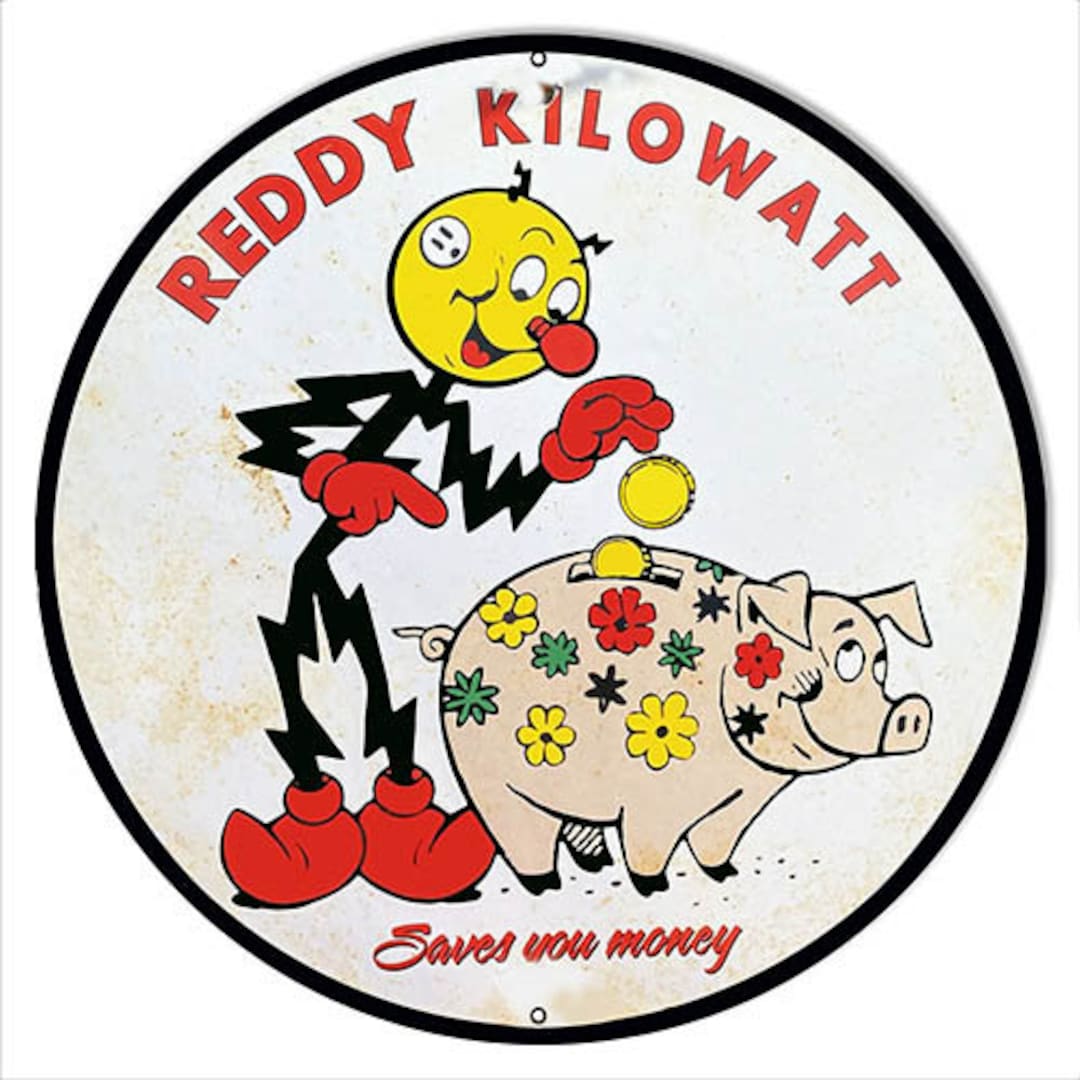 Reddy Kilowatt, Metal Sign, 4 Sizes, Vintage Style Retro Advertising ...