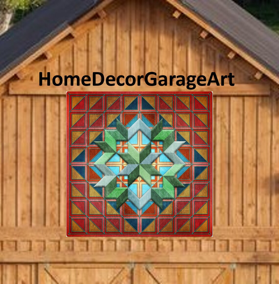 Barn Quilt Squares & Triangles Box Pattern Metal Sign With UV - Etsy