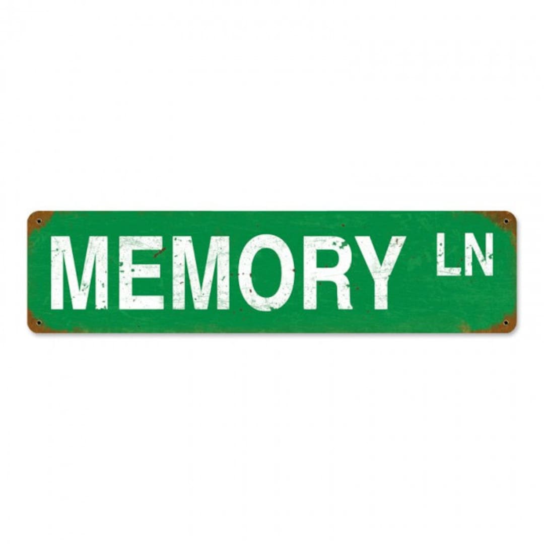 Memory Lane, Street Sign, Metal Sign, Vintage Style Retro Gas Oil ...
