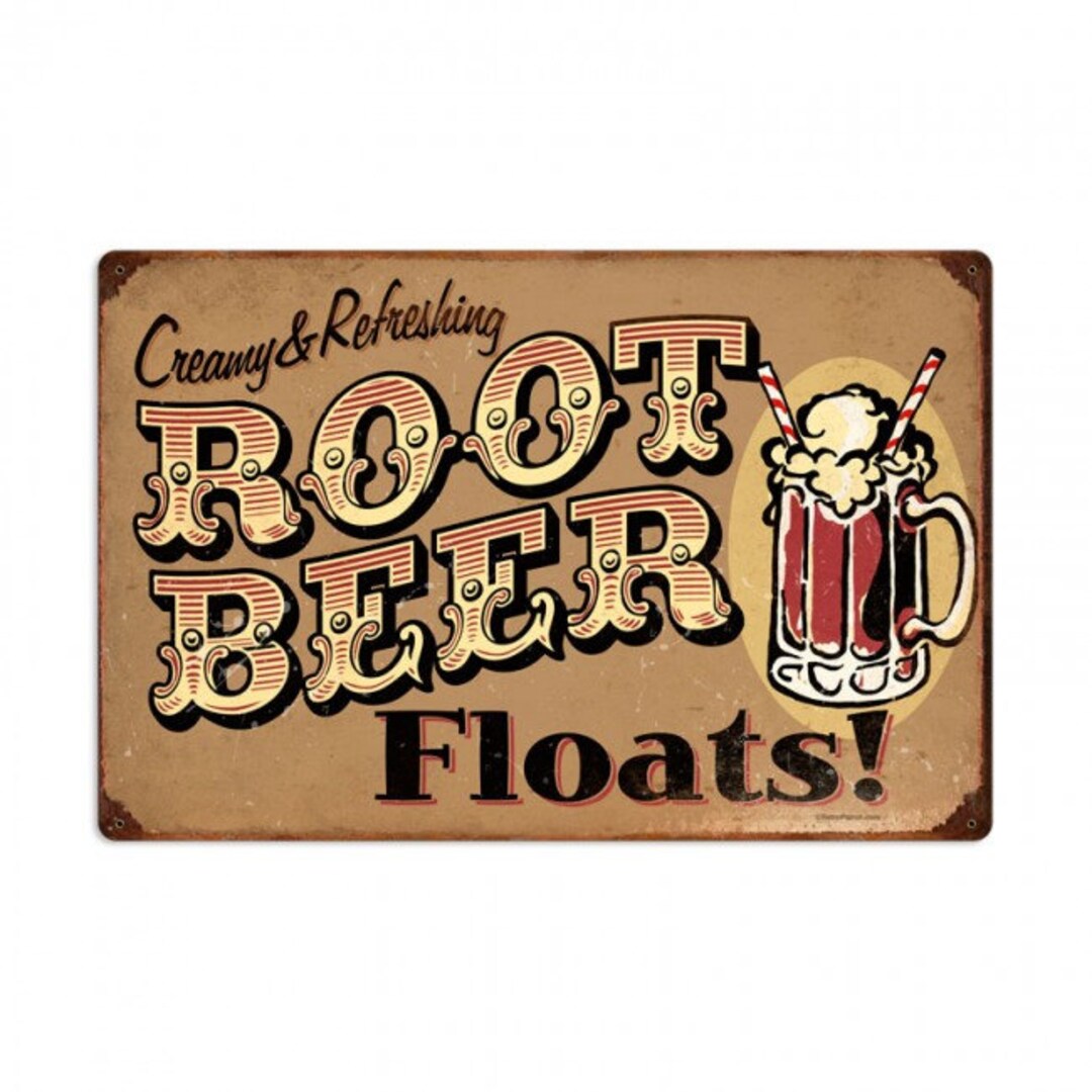 Root Beer Floats Retro Planet Advertising Metal Sign, Vintage Style ...