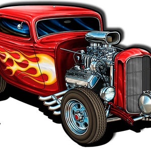 Hot Rod Laser Cut Out Sign, 14.7 X 23.4 Inch 22 Gauge Steel Metal, USA ...