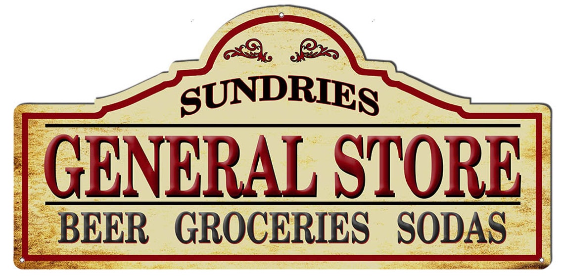 Sundries General Store Sign 23 X 11.4 Inch 22 Gauge Metal - Etsy