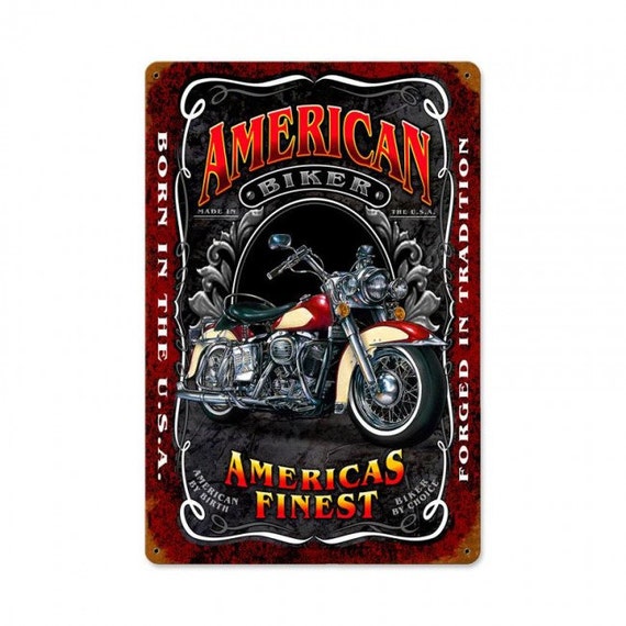 American Biker Motorcycle Metal Sign 2 Sizes Available - Etsy