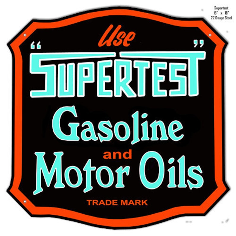 Supertest Gasoline Metal Sign 18 X 18 Inches Vintage Aged OR - Etsy