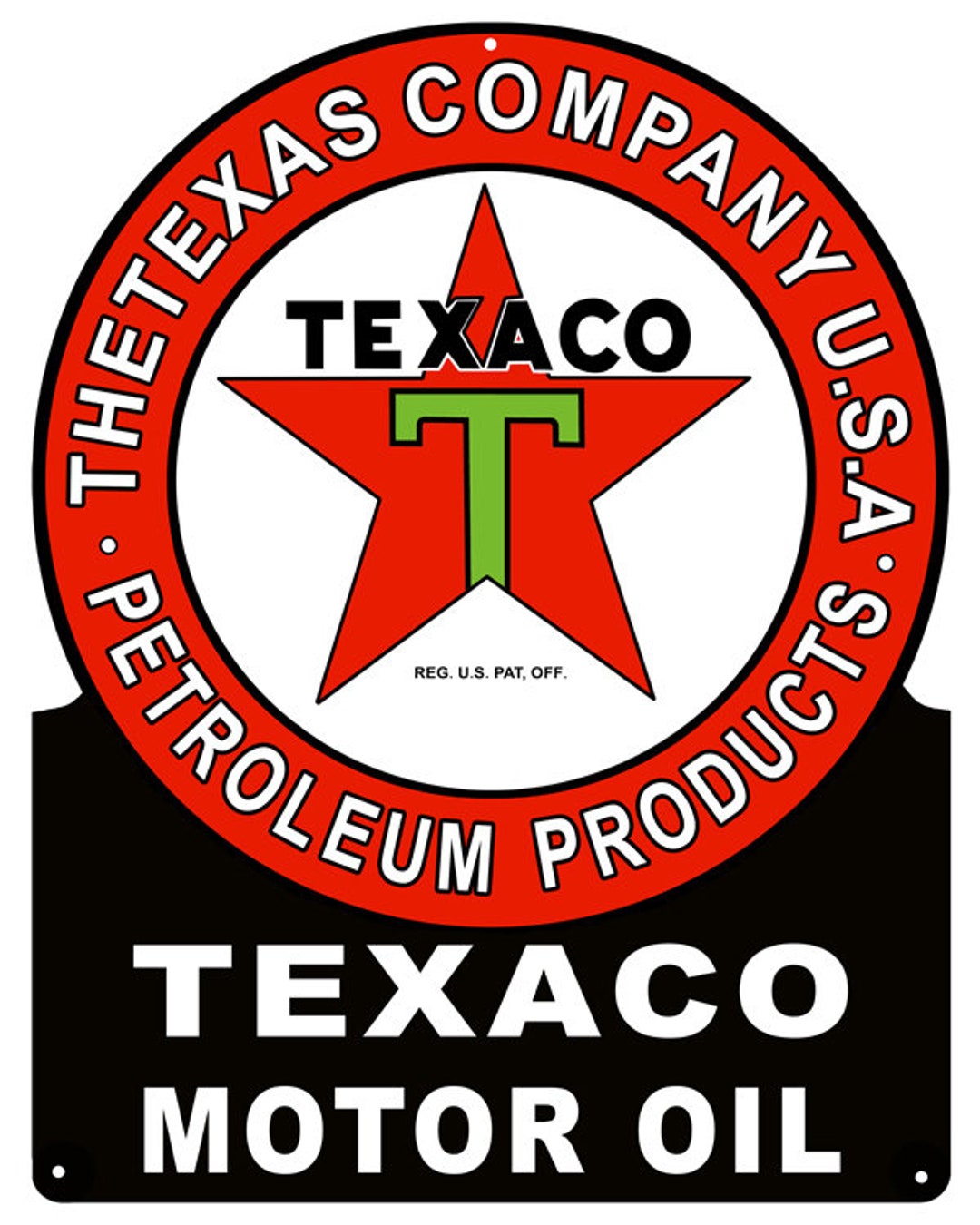 Texaco Motor Oil Cut Out Metal Sign 16 X 20 Inch Metal Sign - Etsy