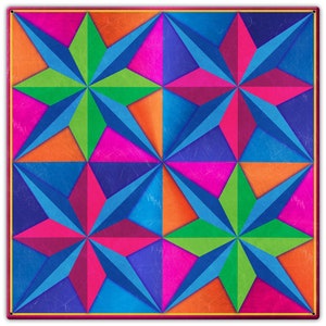 Barn Quilt Sign Four 8 Point Stars MBG Colors Powder Coated - Etsy