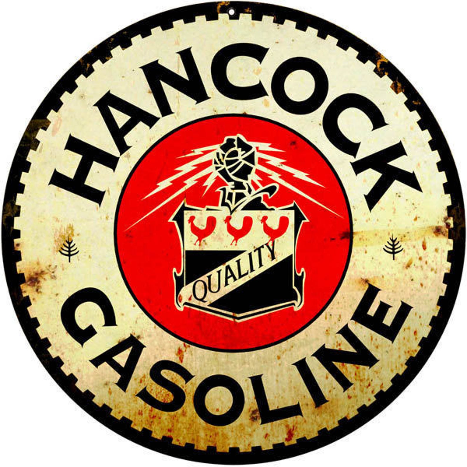 Hancock Gasoline Aged Style Metal Sign 2 Sizes USA Made | Etsy