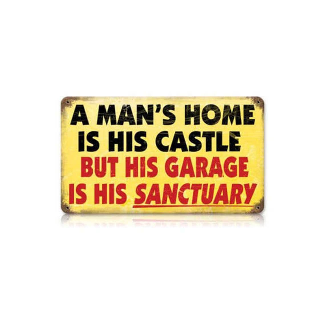A Man's Home 14 X 8 Metal Sign Powder Coated Enamel - Etsy