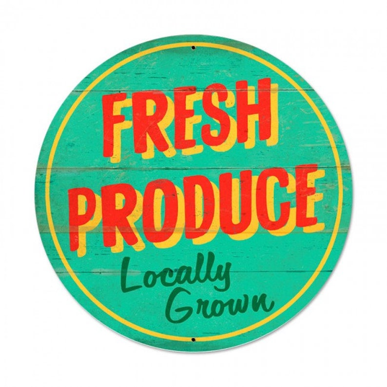Farm Stand Fresh Produce Metal Sign 14 X 14 Inches Retro - Etsy