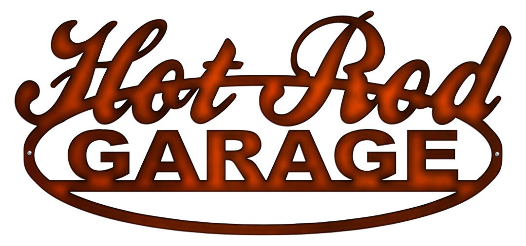Hot Rod Garage, Laser Cut Faux Copper OR Black Powder Coat Finish ...