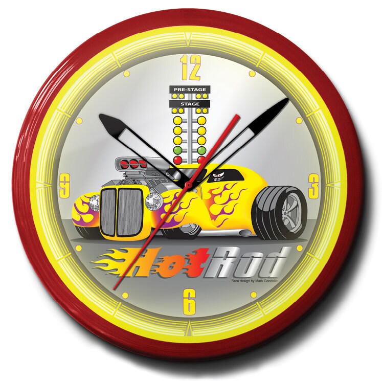 Hot Rod Drag Racing 20 Neon Wall Clock Advertising Sign | Etsy