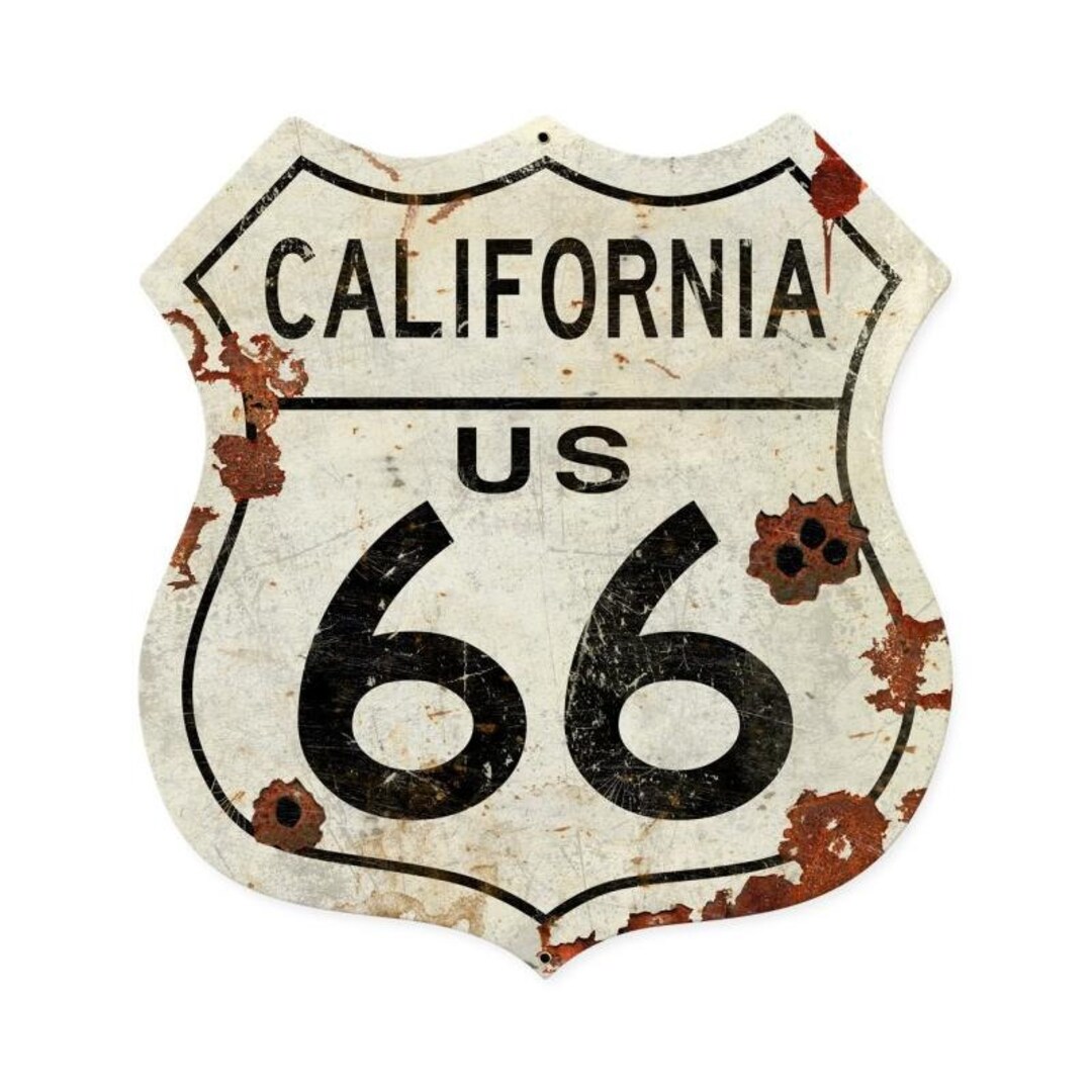 California Route 66 Metal Sign, 2 Sizes, Aged OR New Style, Vintage ...