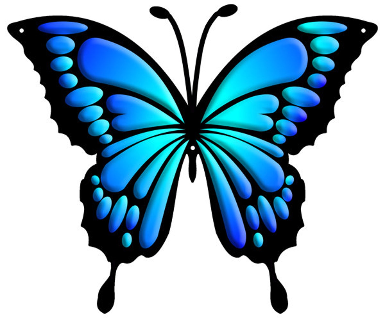 Butterfly Blue Laser Cut Out Wall Décor Metal Sign. 14 X | Etsy