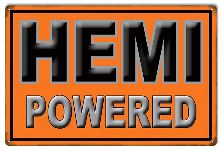 Hemi Powered 12 x 18 inch metal sign Made In USA vintage | Etsy
