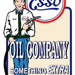 ESSO Oil Company Man Metal Sign, 14 X 23 Inches, USA Made Vintage Style ...
