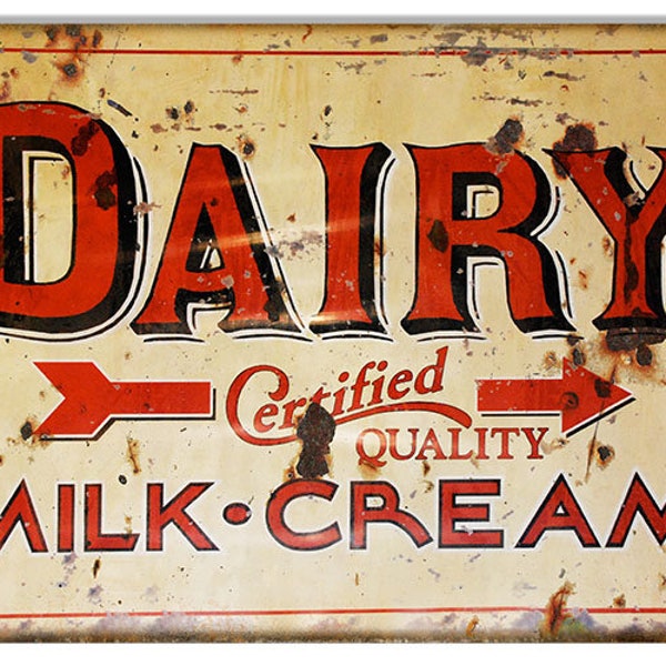 Vintage Dairy Sign - Etsy