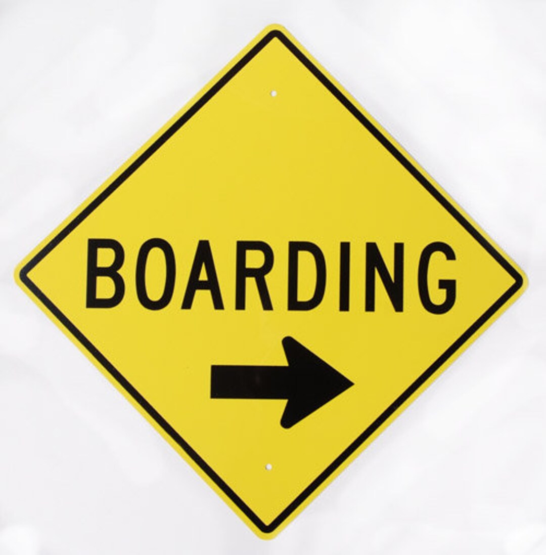 Railroad Train Boarding Sign, Choice of Left or Right Arrow, Aluminum ...