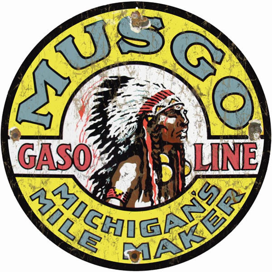 Musgo Gasoline Michigan's Mile Maker Motor Oil Metal Sign, USA Made ...