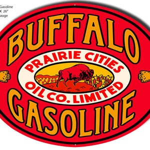 Buffalo Gasoline 26 X 34 Inch Oval Metal Sign 2 Styles New - Etsy