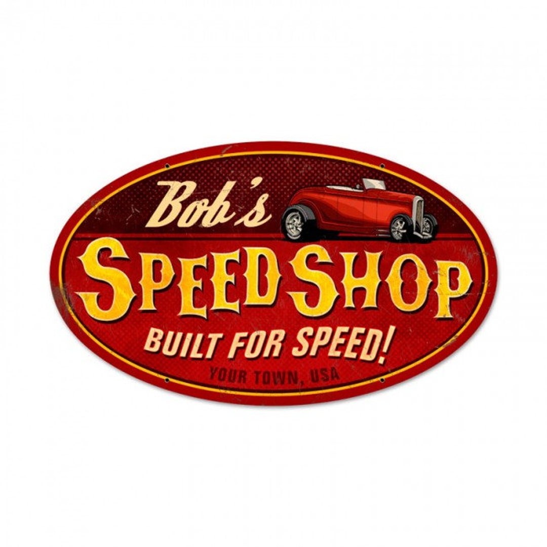 Personalized Speed Shop 24 X 14 Custom Metal Sign Vintage - Etsy
