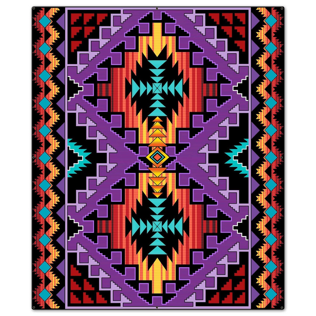 Southwest Indian Wall Blanket Purple Metal Sign 2 Sizes - Etsy