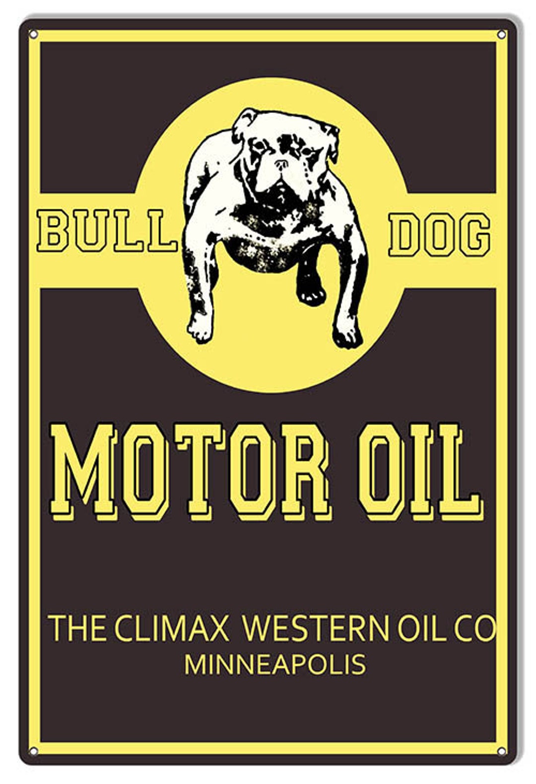 Bull Dog Motor Oil Metal Sign, 2 Sizes, USA Made Vintage Style Retro ...