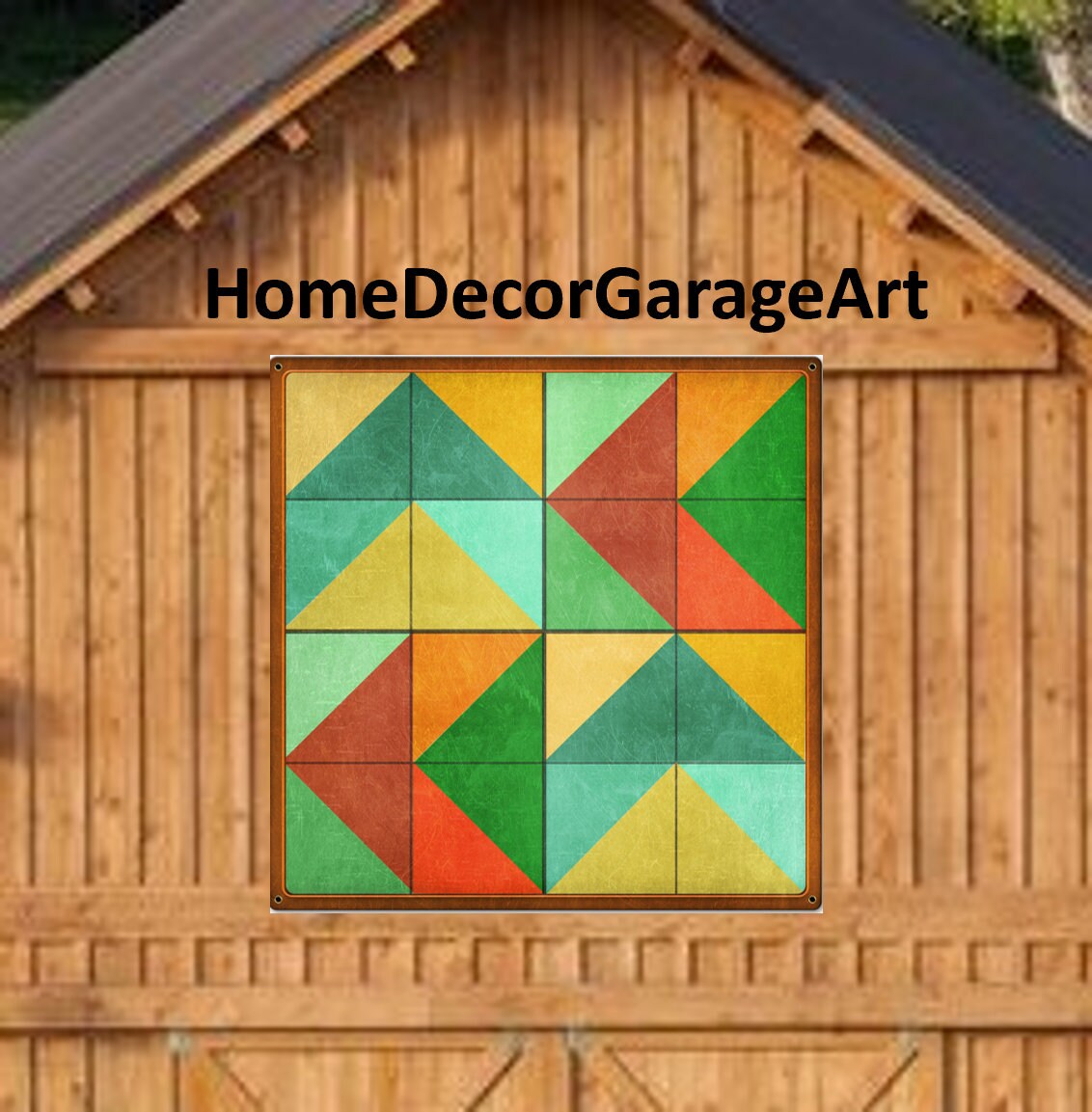 Barn Quilt Flying Geese Earth Tones Square Metal Sign With UV - Etsy