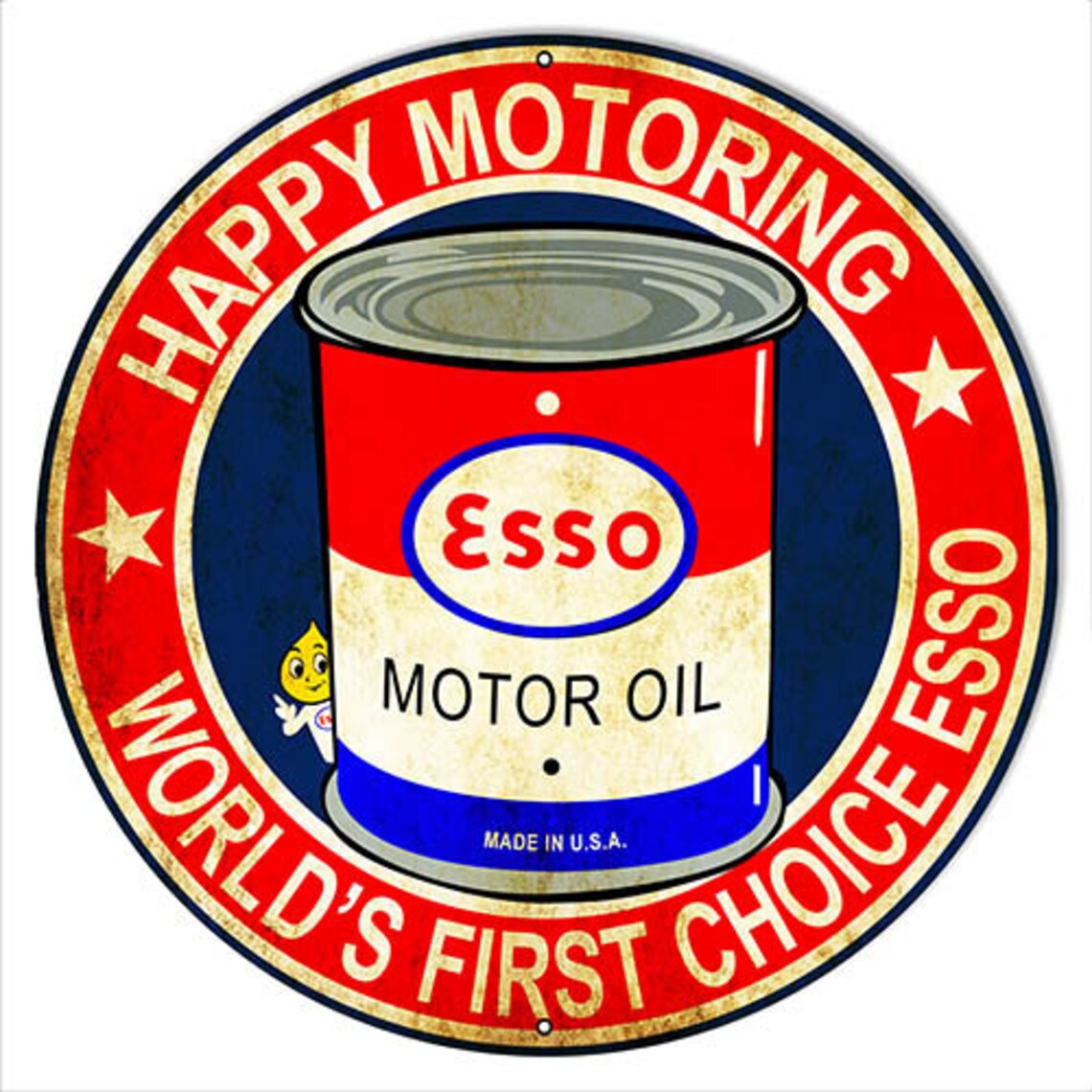 Esso Motor Oil Sign Vintage Aged Style OR New Style 4 Sizes - Etsy