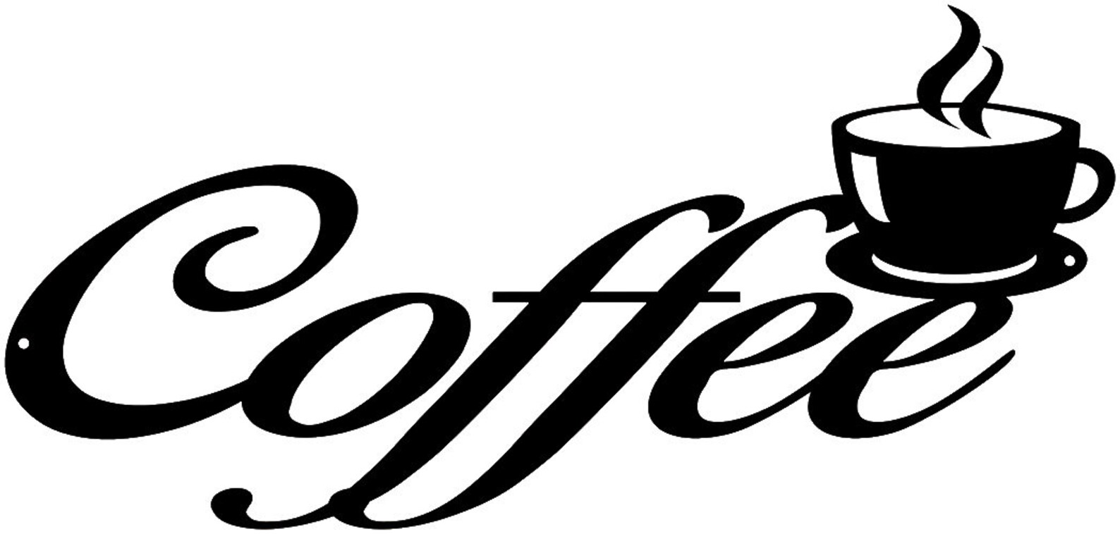 Coffee Script With Cup Laser Cut Faux Copper OR Black Powder - Etsy