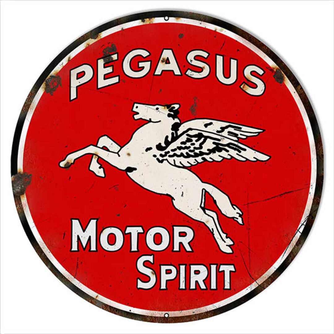 Distressed Pegasus Spirit Motor Oil, Aged Looking Metal Sign, 4 Sizes ...